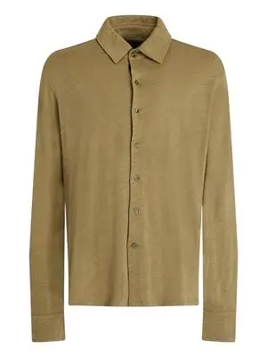 Frescobol Carioca Marcio Slub Cottonjersey Shirt - Army Green