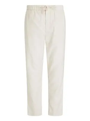 Frescobol Carioca Oscar Linen And Cottonblend Drawstring Chinos - Ecru