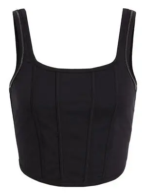 Brunello Cucinelli Cropped Bead-embellished Bustier Top - Black