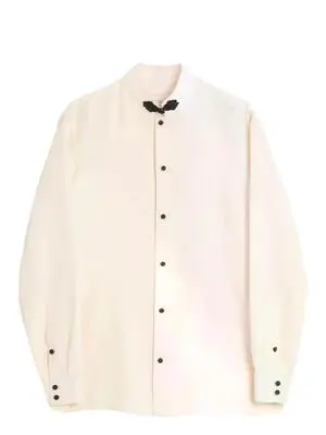 Valentino Garavani Toggle-fastening Silk Shirt - Neutrals