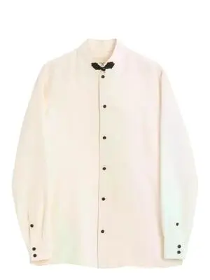 Valentino Garavani Silk Shantung Shirt With Toggle Neutrals