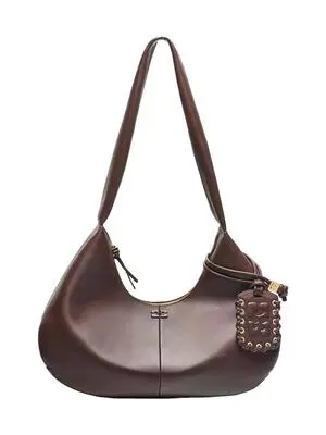 GANNI Medium Logo Shoulder Bag - Brown