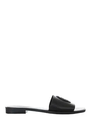 Just Cavalli Leather Slippers - Black