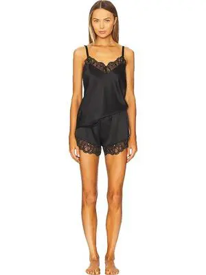 Flora Nikrooz Gabby Charmeuse Cami & Tap Set - Black