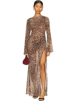 CAMILA COELHO Camila Coelho Janiero Midi Dress - Leopard Print