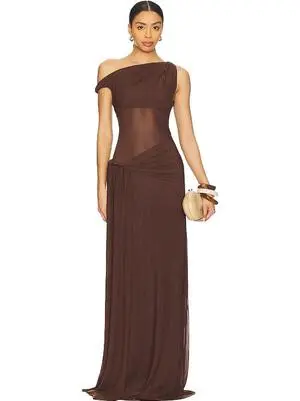 Misha Collection Sisal Maxi Dress - Espresso