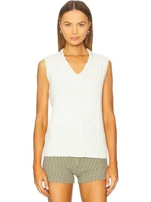 Varley Kay Cable Knit Vest - Snow White