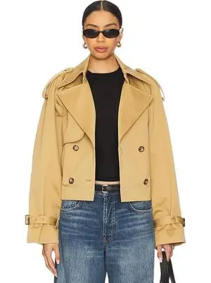 IVY OAK Jessica Cropped Trench Coat - Desert Sand