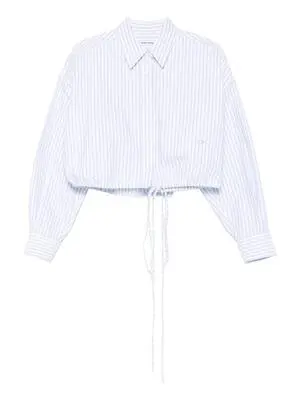 Alexander Wang Striped Cropped Shirt - White