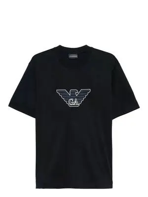 Emporio Armani Logo-patch T-shirt - Blue