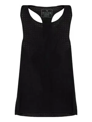 Y3 Perforated-detail Tank Top - Black