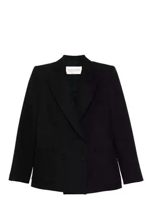 Valentino Garavani Virgin-wool Double-breasted Blazer - Black