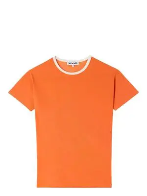 Sunnei Contrasting-trim T-shirt - Orange