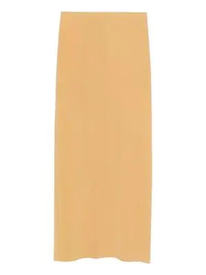 ALYSI Silk Midi Skirt - Yellow