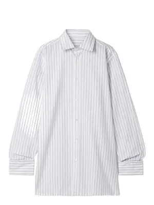 MAISON MARGIELA Oversized Striped Cotton Shirt - White