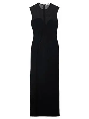 Alaïa Silk-trimmed Maxi Dress - Black