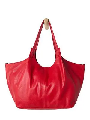 Free People Tivoli Leather Tote Bag - Red