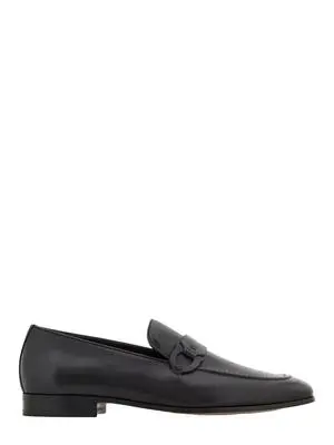 FERRAGAMO Gancini Loafers - Black