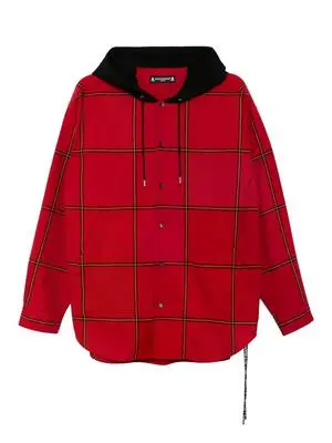 MASTERMIND WORLD Hooded Shacket - Red