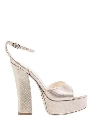 Rene Caovilla 140mm Ayersilk-shadow Strass Sandals - Neutrals