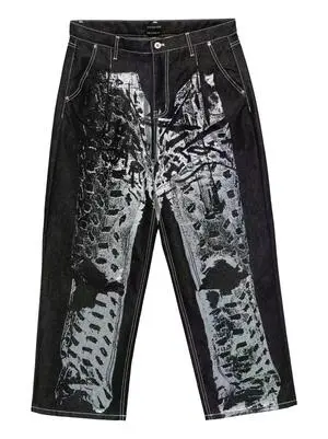 JUNTAE KIM Printed Trompe L'oeil Jeans - Black