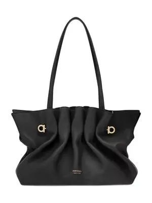 FERRAGAMO Soft Shoulder Bag - Black
