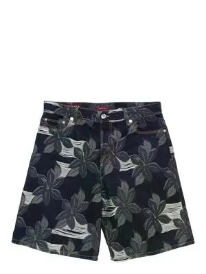 Gucci Jacquard Denim Shorts - Blue