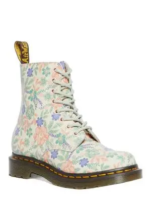 Dr. Martens 1460 Pascal Floral Reclaimed Leather Boots - Cream