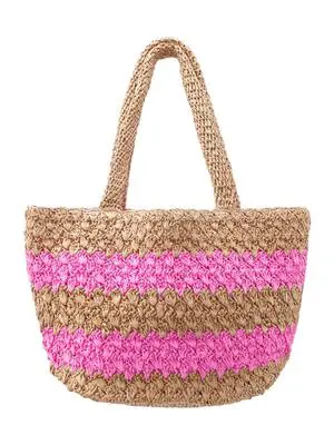 Nina Nina Adah Faux Raffia Tote Natural-pink