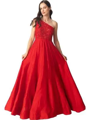 RAAS Kia Raw Silk Gown - Red
