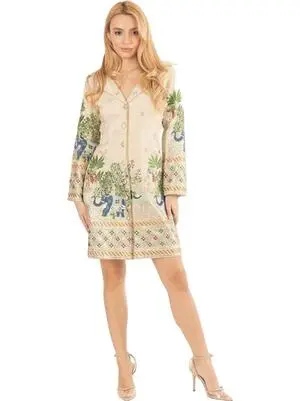 RAAS Ecrina Embroidered Blazer Mini Dress - Beige