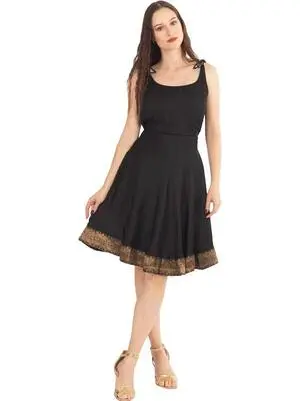 RAAS Zila Mini Fit & Flare Dress With Bow Tie - Black