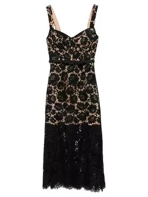 SELF-PORTRAIT Lace Midi Dress - Black