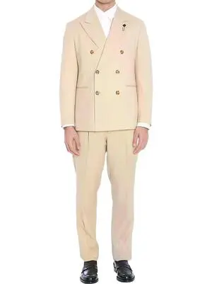 LARDINI Double-breasted Suit - Neutrals