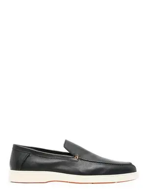 Santoni Leather Loafers - Black