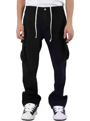 PURPLE BRAND Cotton Cargo Jeans - Black