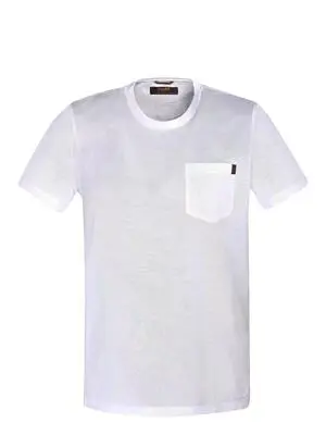 MOORER Chest-pocket Cotton T-shirt - White
