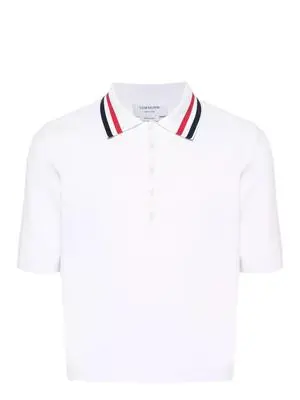 Thom Browne Rwb-stripe Polo Shirt - White