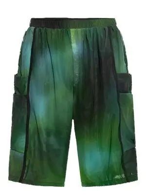 Y3 Printed Cargo Shorts - Green