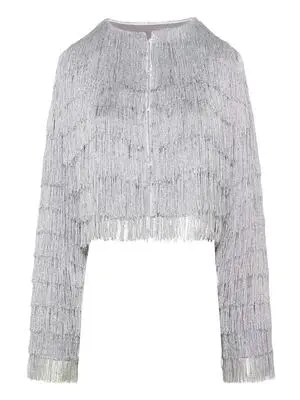 UNREAL FUR Copacabana Fringe Jacket - Silver