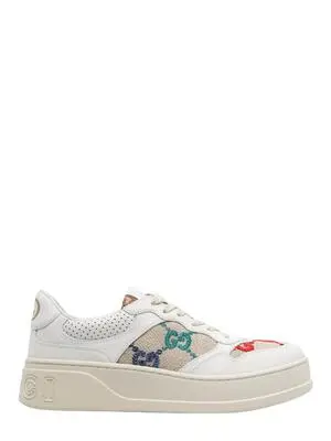 Gucci Gg Embroidered Sneakers - White