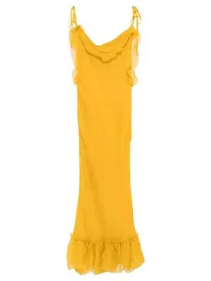Saint Laurent Silk Maxi Dress - Yellow