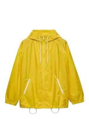 Prada Prada Re-Nylon Hooded Rain Jacket Cedro
