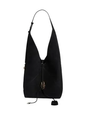 FERRAGAMO Origami Suede Hobo Bag - Nero