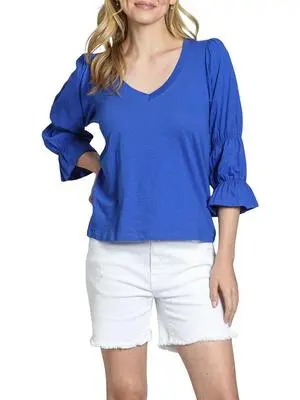 APNY Renaissance Sleeve Cotton Slub Top - Dazzling Blue