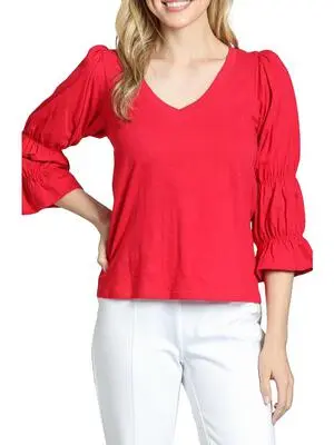APNY Renaissance Sleeve Cotton Slub Top - Rocco Red