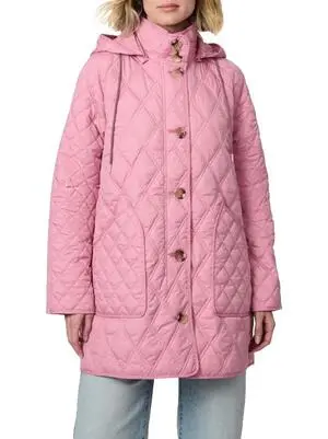 Bernardo Bernardo Diamond Quilted Hooded Liner Jacket Canyon Rose