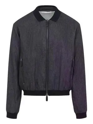 Giorgio Armani Denim Bomber Jacket - Blue
