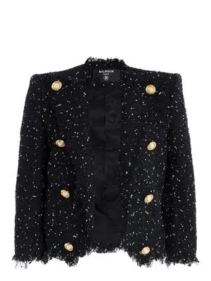 Balmain Polka-dot Tweed Jacket - Black