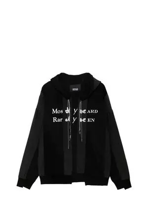 MOSTLY HEARD RARELY SEEN Spliced Luxury Mock Hoodie - Black
